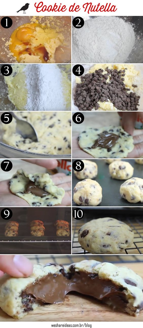 Cookie Recheado de Nutella - Veja a Receita: