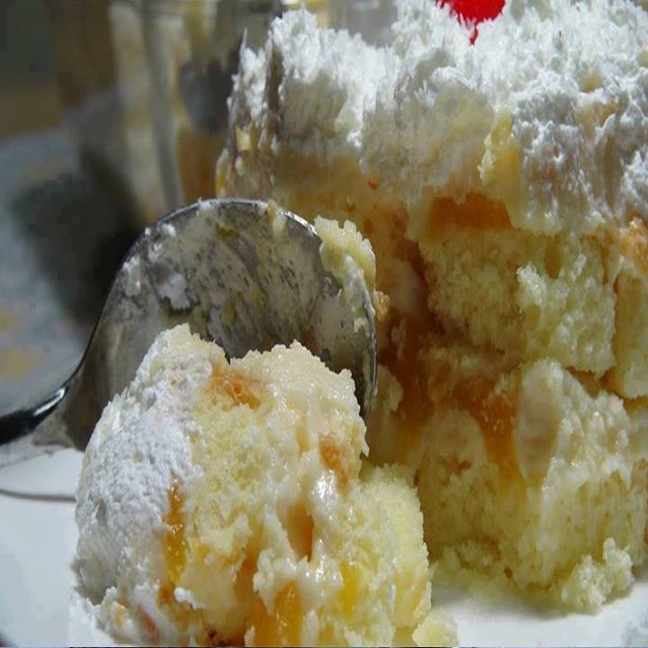 BOLO PAVÊ DE PÊSSEGO E COCO - Veja a Receita: