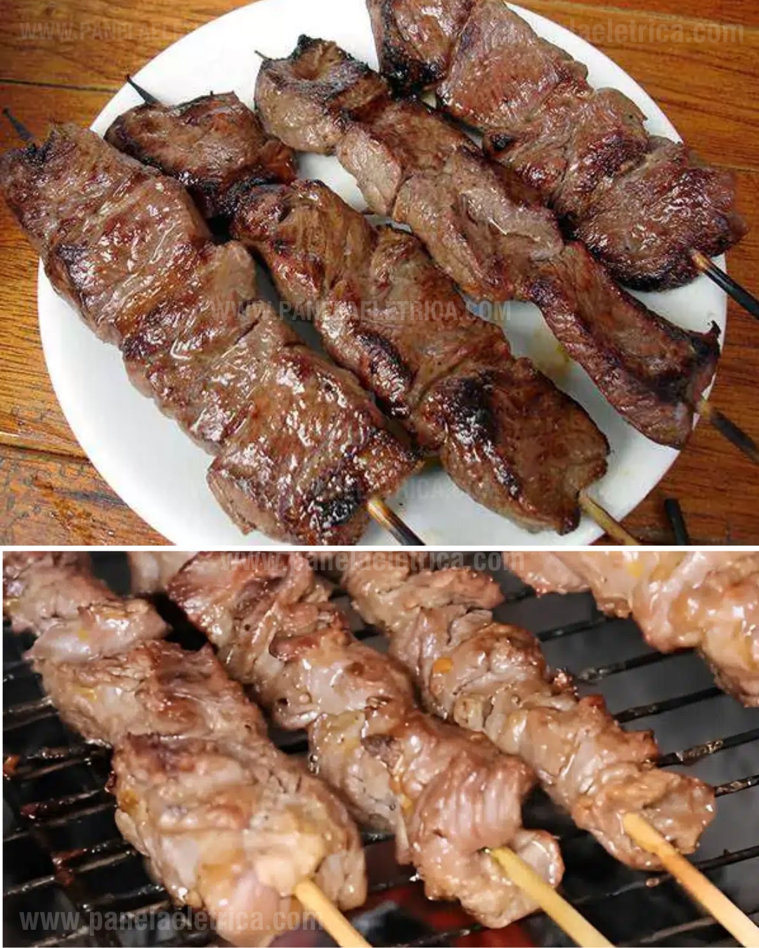 Espetinho de churrasco, igual de porta de estádio perfeito para o seu ...