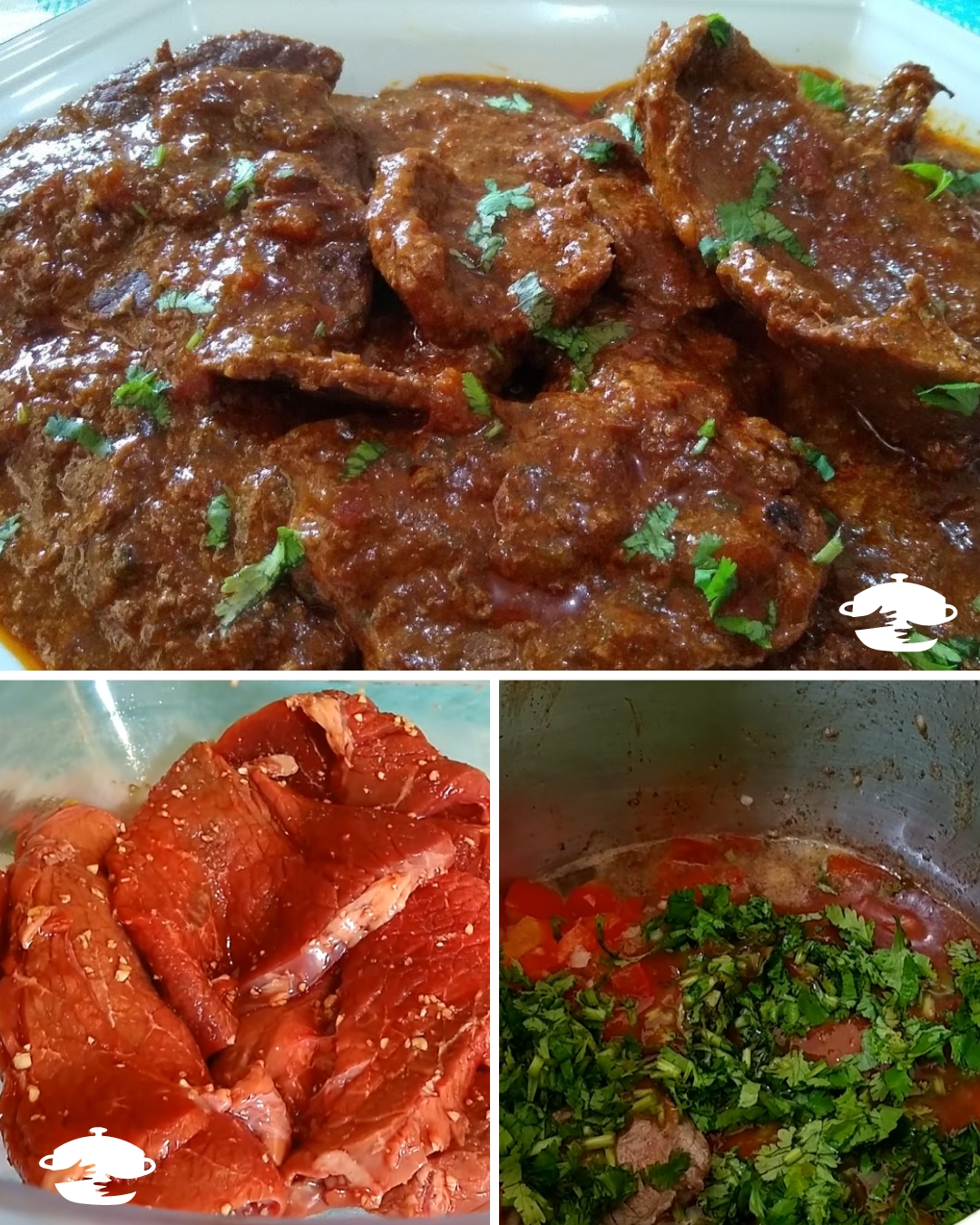 Bife ao molho na panela de pressão delicioso suculento e pronto para ...