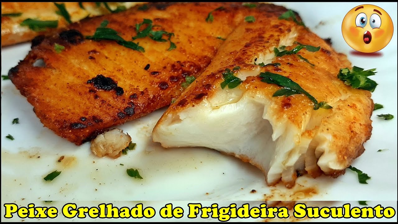 Peixe grelhado na frigideira com casquinha crocante uma delícia para ...