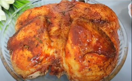 Frango inteiro de frigideira - Água na Boca